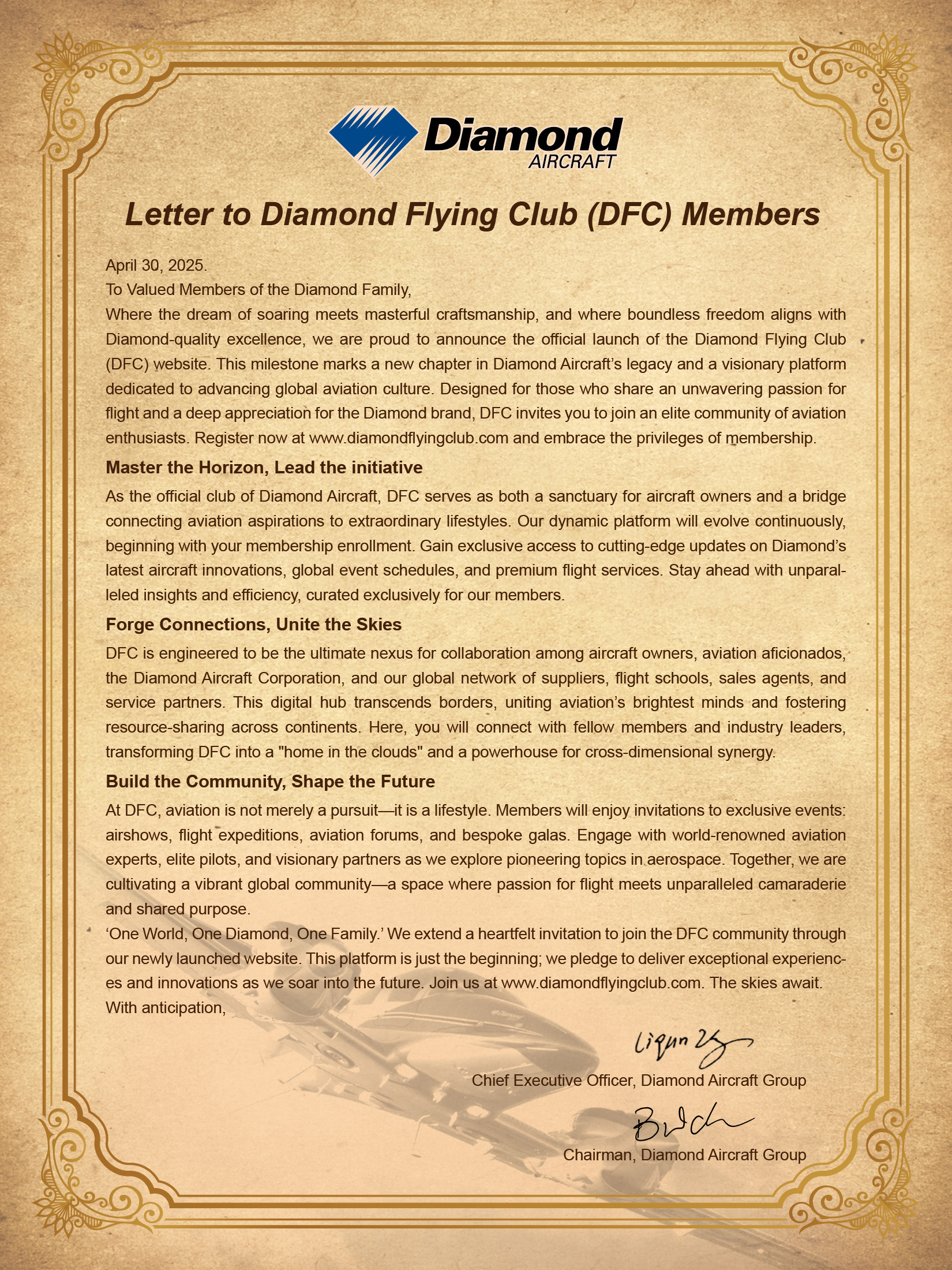 Diamond Flying Club Takes Flight Worldwide with Launch of Official ...